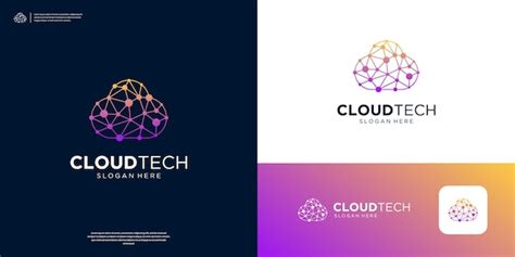 Premium Vector Connection Cloud Tech Network Database Server Logo Design