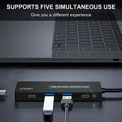 LINKPIN USB C Hub In K HDMI X USB A X USB C W Power Delivery For Windows Mac Google