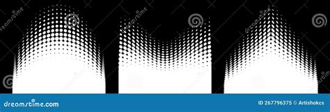 Set Of White Halftone Curved Gradient Background Stock Vector Illustration Of Quadrangle