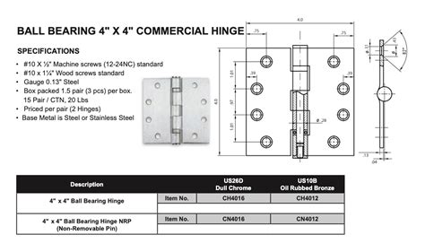 4 X 4 Ball Bearing Hinge Delaney Hardware