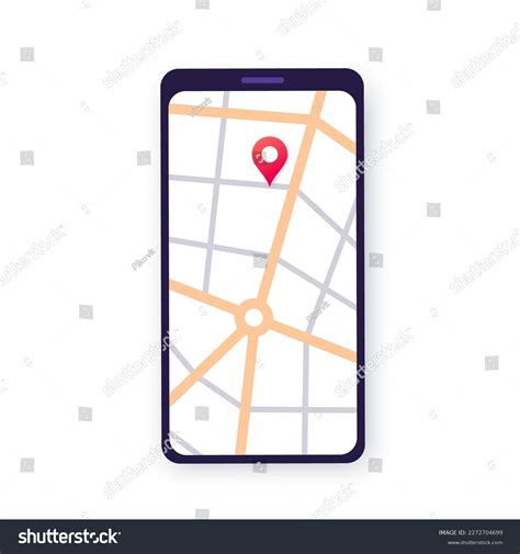 red pin on street map location stock vector royalty free 2272704699
