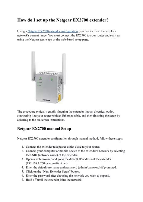 PPT How Do I Set Up The Netgear EX2700 Extender PowerPoint Presentation ID 12294649