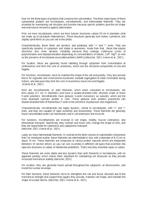 Cytoskeletal Proteins Now For The Three Types Of Proteins That Comprise The Cytoskeleton The