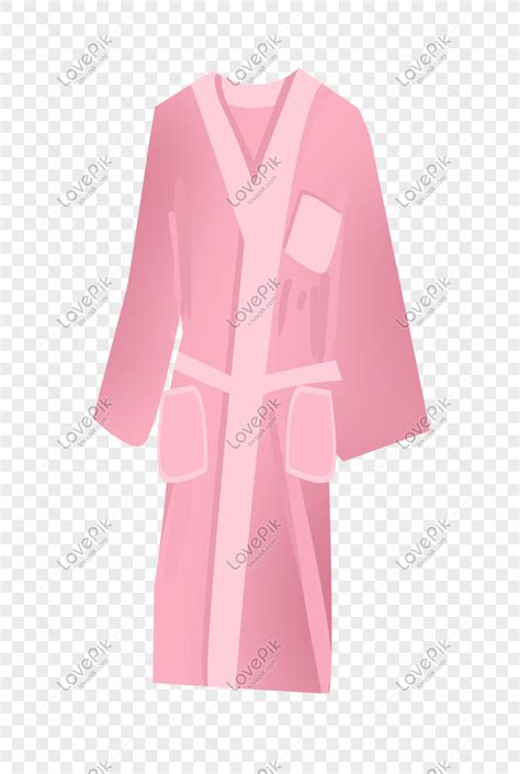 손으로 그린 핑크 목욕 가운 일러스트 레이션 Png 일러스트 무료 다운로드 Lovepik
