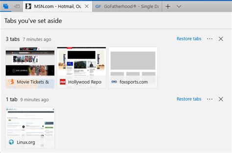 Get Started With Microsoft Edge Set Aside Tabs