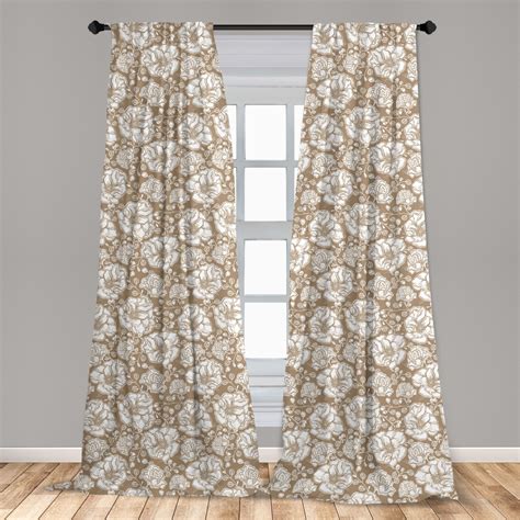 Floral Curtains 2 Panels Set Vintage Floral Pattern Of Tender Flowers