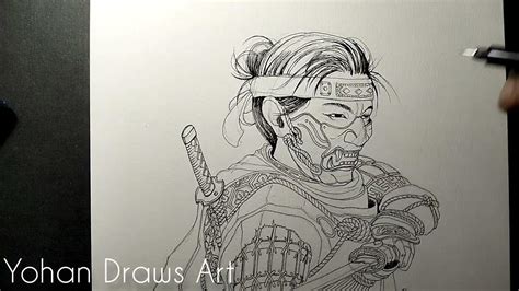 Menggambar Jin Sakai The Ghost Of Tsushima Drawing Yohan Draws