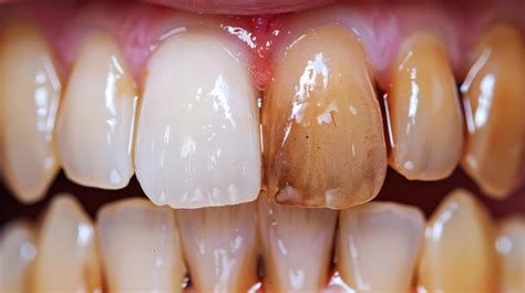 Enhanced Smile Before And After Stained Teeth Premium Ai Generated Image
