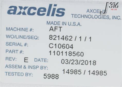27446 Axcelis Manipulator Controller 110118560 J316gallery