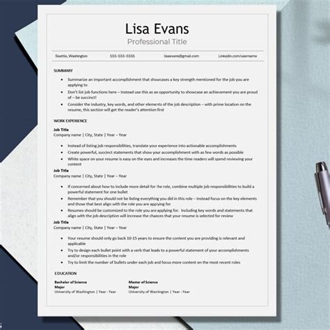C Suite Resume Template Etsy Australia