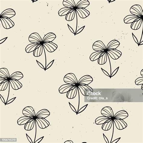 벡터 꽃으로 완벽 한 패턴입니다 스 칸디 나 비아 동기입니다 손으로 그린 스타일 0명에 대한 스톡 벡터 아트 및 기타 이미지 0명 귀여운 꽃 식물 Istock