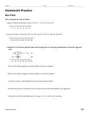 Homework Practice Box Plots NAME DATE PERIOD Homework Practice Box Plots Draw A Box Plot For