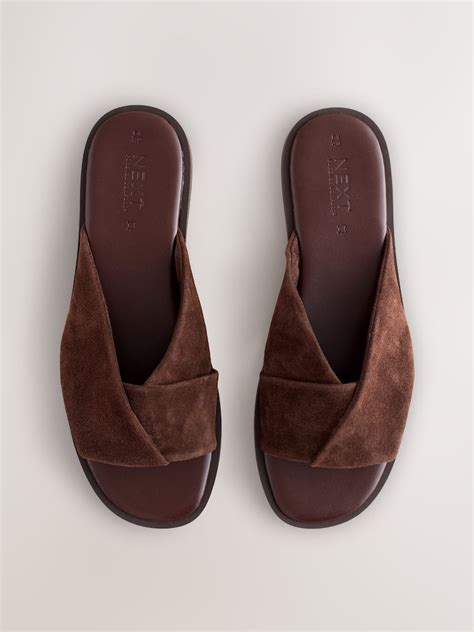 Buy Chocolate Brown Suede Twisted Mule Sandals From Next Usa