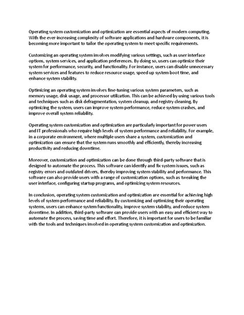 Operating System Customization And Optimization Are Essential Aspects