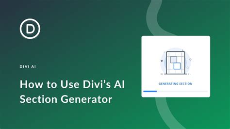 How To Use Divi S New AI Section Generator