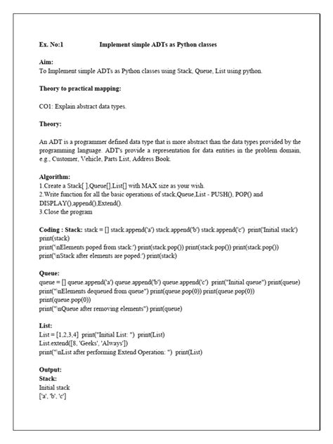 Ad3271 Data Structure Design Lab Editted Pdf Queue Abstract Data Type Computing