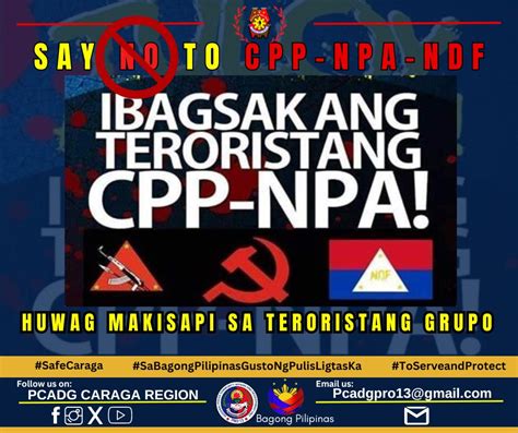 Pcadg Say No To Cpp Npa Ndf Sabagongpilipinasanggustongpulisligtaska