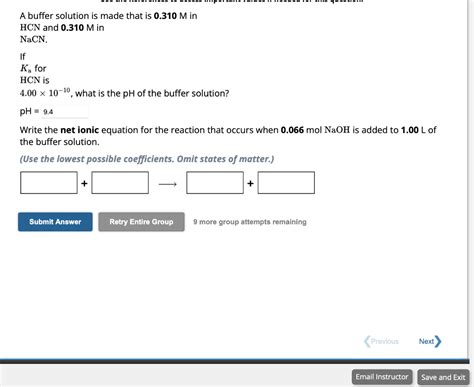 Solved What Is The PH Of The Buffer Solution Chegg