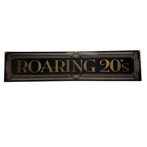 Art Deco Banner Black And Gold Roaring 20s Sign