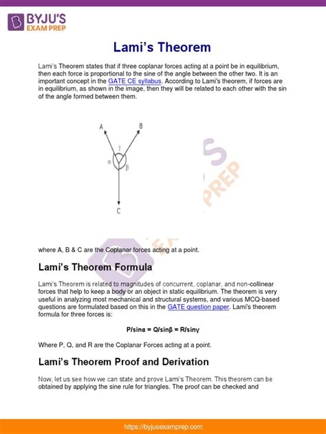 Lamis Theorem Gate Notes 21 Pdf Force Triangle