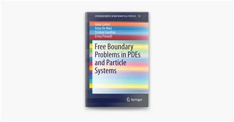 ‎free Boundary Problems In Pdes And Particle Systems By Gioia Carinci