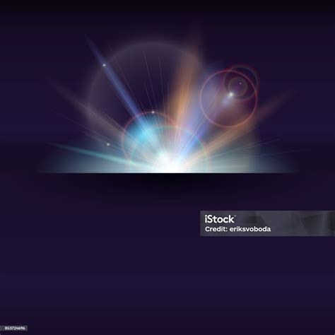 흐린된 빛 광선 그리고 렌즈 플레어 배경 텍스트에 대 한 장소 추상 공간 써니 포스터 발광 조명 효과입니다 배경에 반짝 스타의