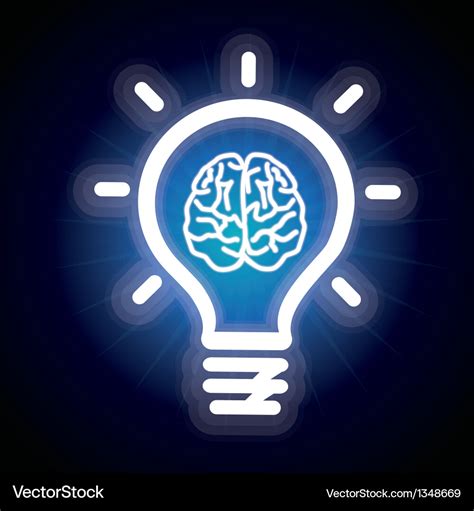 Light Bulb And Brain Icon Royalty Free Vector Image