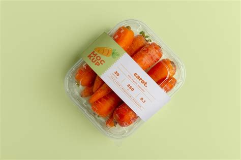 야채 포장용 투명 플라스틱 용기 프리미엄 Psd 파일