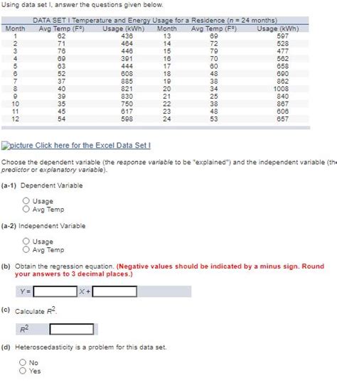 Solved Using Data Set I Answer The Questions Given Below