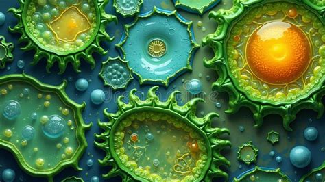 Microscopic Plant Cell Intricate Structure High Quality Image Stock Illustration