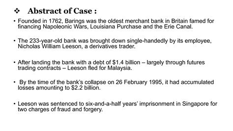 Barings Bank Collapse Pptx