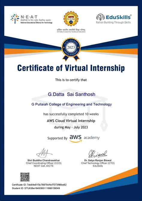 Gdattasai Santhosh On Linkedin Aicteinternship Aicte Eduskills Eduskillsfoundation