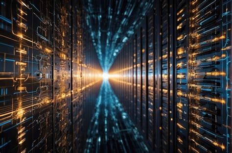Premium Photo Futuristic Data Center With Operator