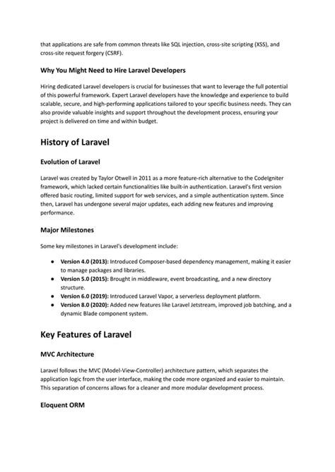 Laravel Framework A Comprehensive Guide For Modern Web Development Pdf
