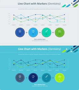Line With Markers Blue Chart
