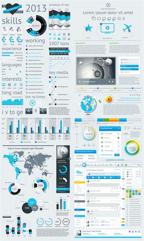 Elements Of User Interface For Web Design Stock Vector Illustration