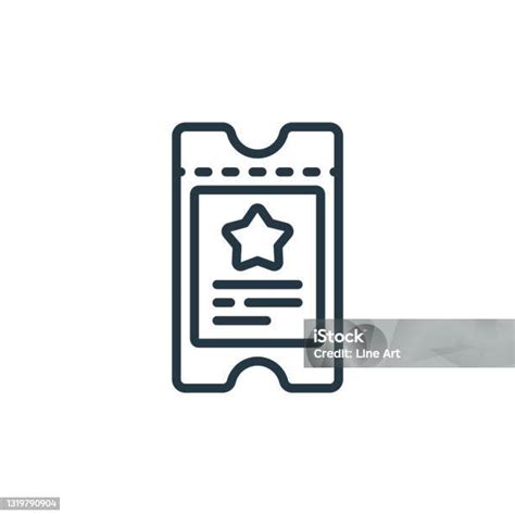 이벤트 관리 개념에서 티켓 아이콘 벡터입니다 티켓 편집 가능한 스트로크의 얇은 선 그림입니다 웹 및 모바일 앱 로고 인쇄 미디어에 사용할 수 있는 티켓 선형 사인 0명에