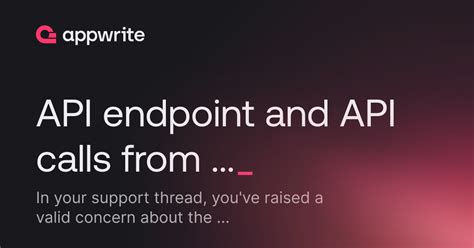 Api Endpoint And Api Calls From Localhost Security Threads Appwrite