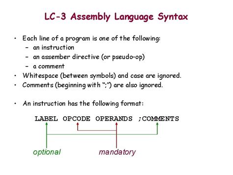 Introduction To Lc3 Assembly Language Lc3 Assembly Language
