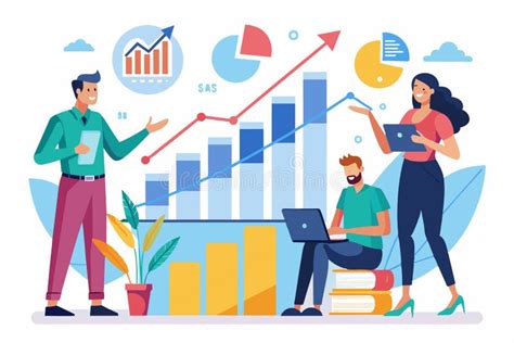 Two Colleagues Analyze Growth Charts While Discussing Strategies With A Laptop And Digital
