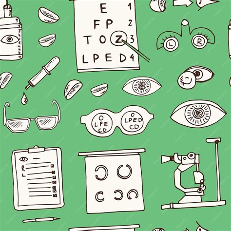 Premium Vector Optometry Hand Drawn Doodle Seamless Pattern