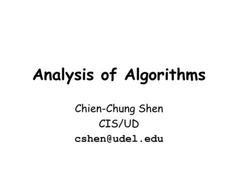 Ppt Analysis Of Algorithms Powerpoint Presentation Free Download