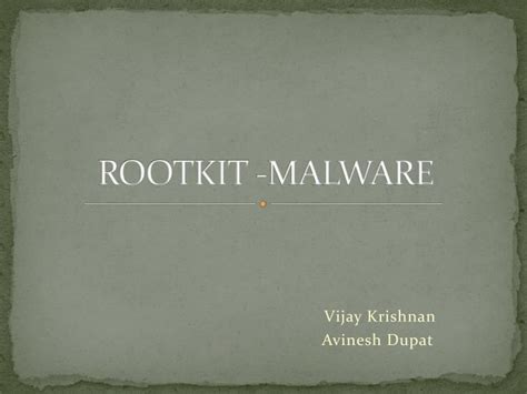 Ppt Rootkit Malware Powerpoint Presentation Free Download Id1873374