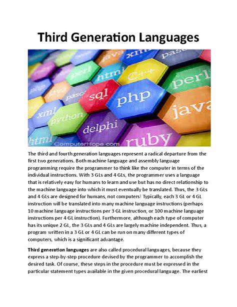 Third Generation Languages Both Machine Language And Assembly Language Programming Require The