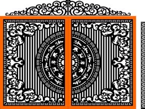 File cad cổng cánh trống đồng cnc đẹp