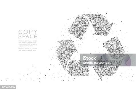 개요 기 광장 상자 픽셀 패턴 재활용 기호 환경 보존 개념 디자인 복사 공간 벡터 Eps 10 흰색 바탕에 검은 색 그림 0명에