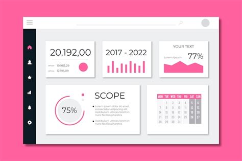 대시 보드 사용자 패널 템플릿 무료 벡터