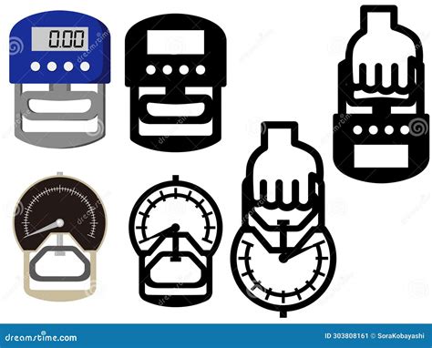 Digital And Analog Grip Dynamometer Illustrations And Icons Cartoon Digital And Analog Grip Dynamometer Illustrations And Icons Cartoon