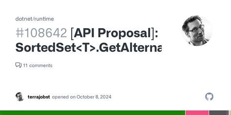 Api Proposal Sortedset Getalternatelookup · Issue 108642 · Dotnetruntime · Github