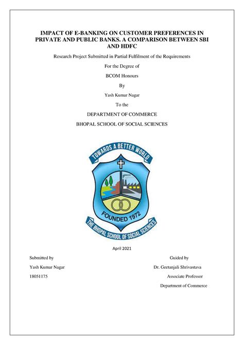 6 Sbi And Hdfc IMPACT OF E BANKING ON CUSTOMER PREFERENCES IN PRIVATE AND PUBLIC BANKS A